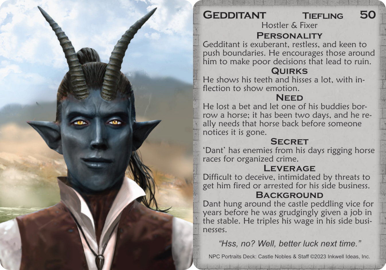 NPC Portraits Deck: Castle Nobles & Staff – Inkwell Ideas