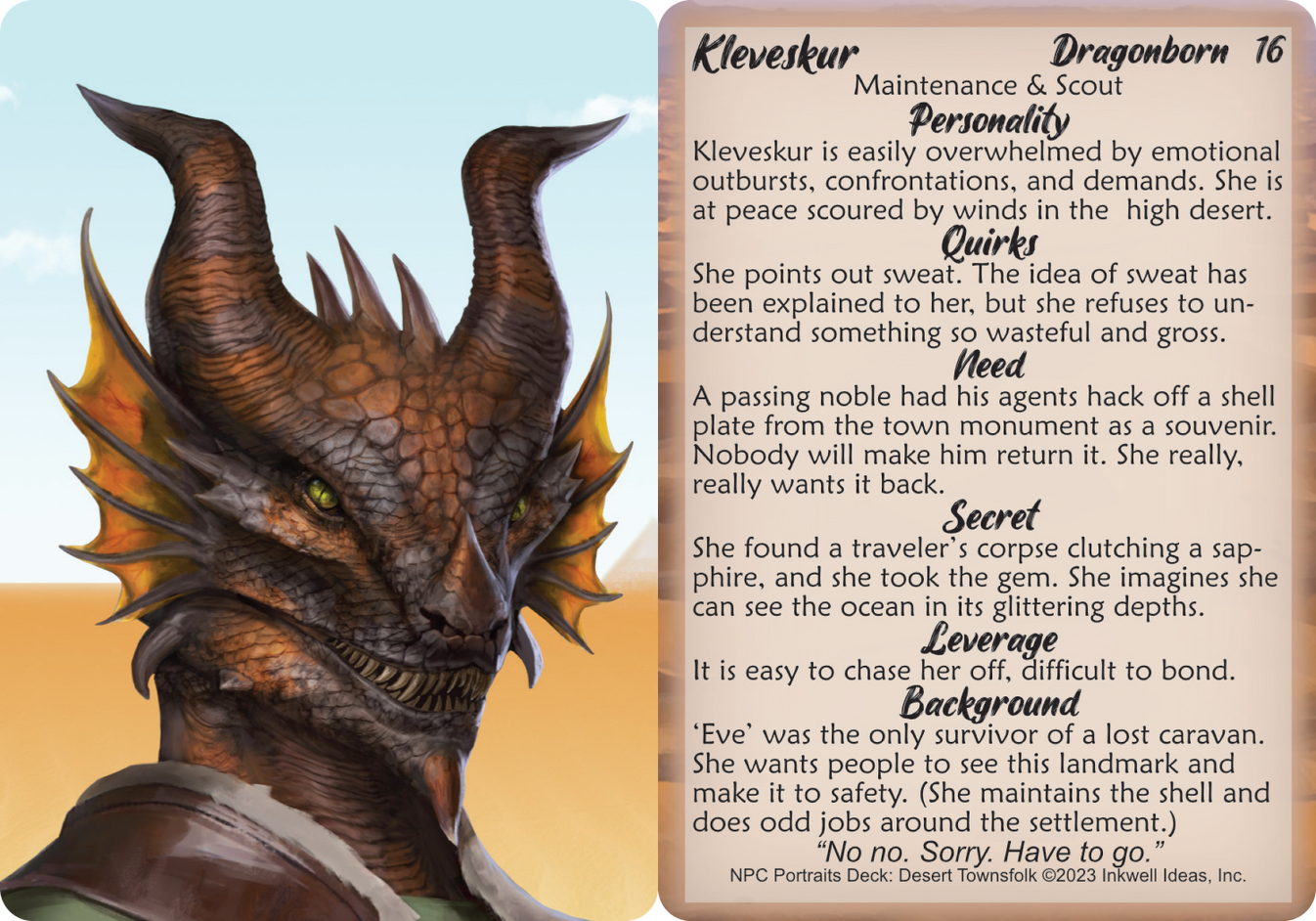 NPC Portraits Deck: Desert Townsfolk – Inkwell Ideas