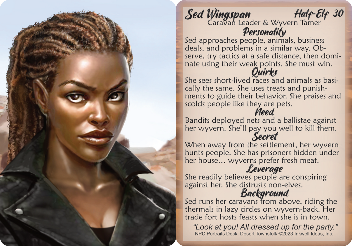 NPC Portraits Deck: Desert Townsfolk – Inkwell Ideas